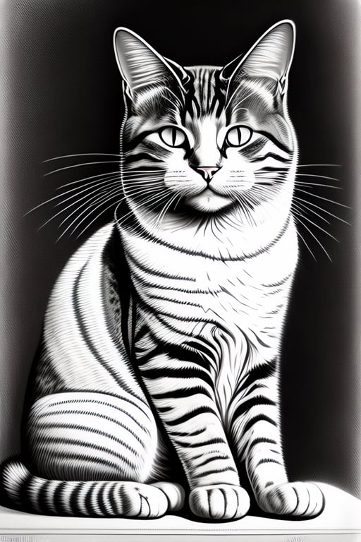 Sinister Cat Drawing