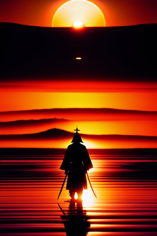 Samurai Sunset Background
