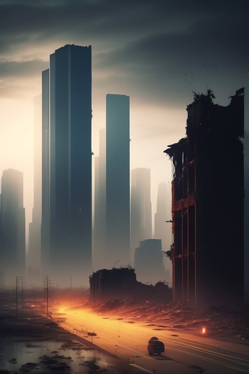 Destroyed City Background
