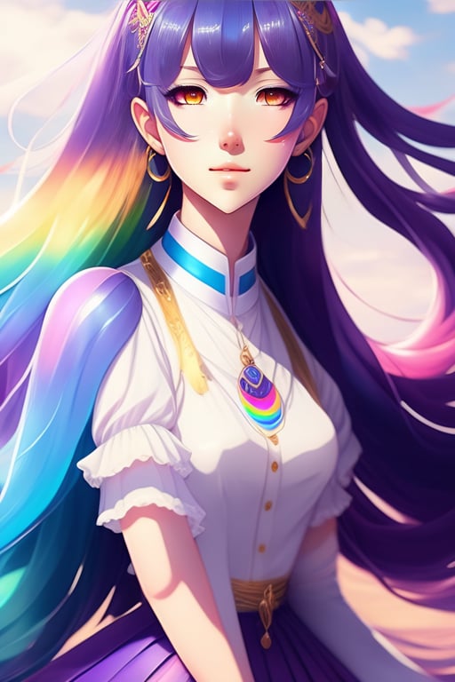 Rainbow Anime Hair