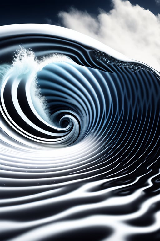 Ocean Wave Pattern Black And White