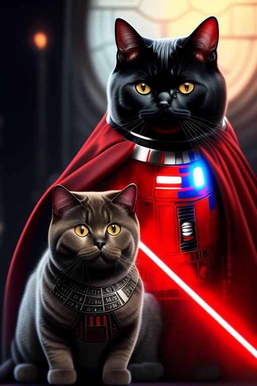 Darth Vader Riding Cat
