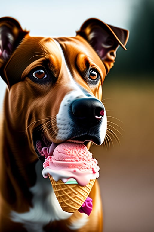 Dog Eating Ice Cream