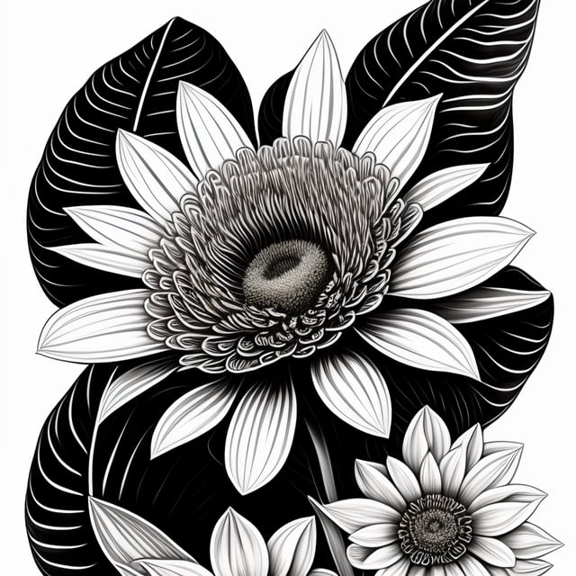 Detailed Drawings Of Flowers