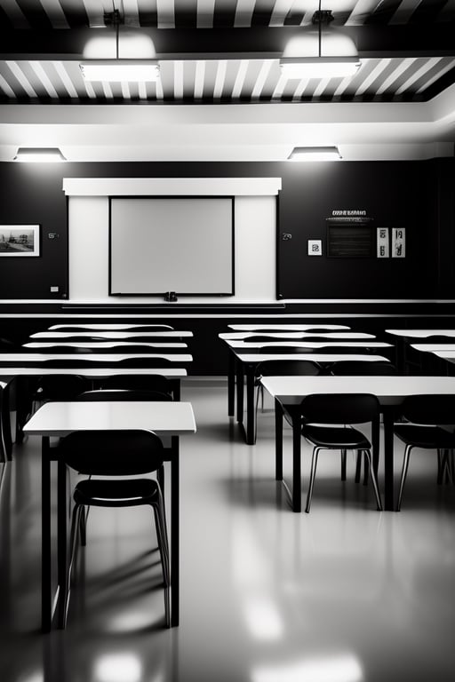 Empty Classroom Black And White
