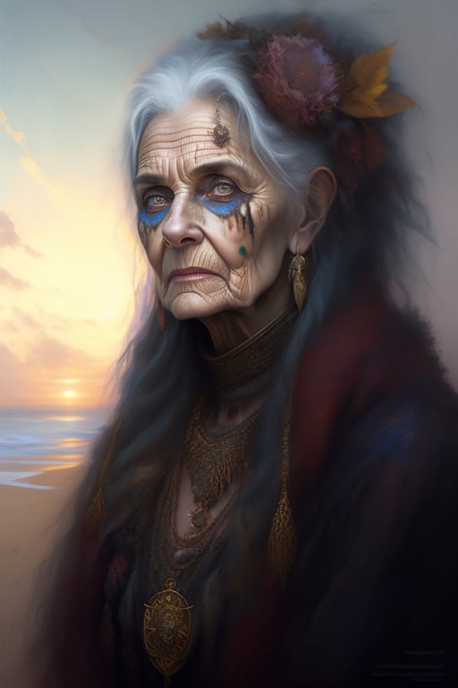 Lexica - highly detailed portrait of an old woman