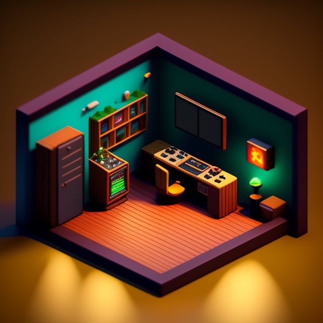 Lexica - 8k post-production isometric. isometric render