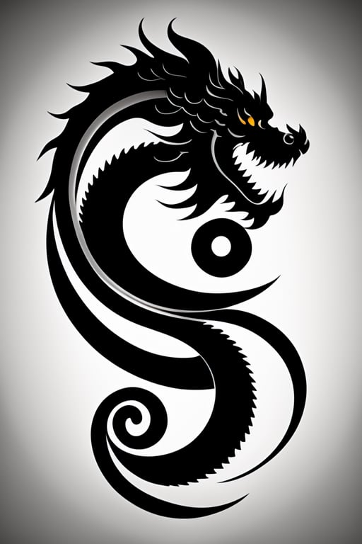 Tribal Chinese Dragon Tattoos