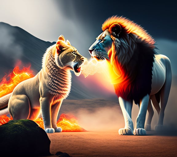 Wolf Vs Lion Wallpaper