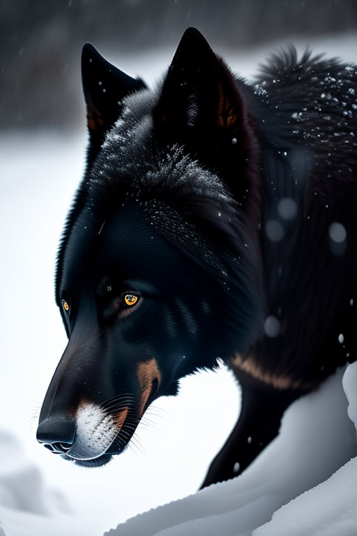 Black Wolf With Blue Eyes Wallpaper