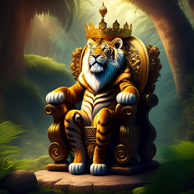 Tiger Wearing A Crown