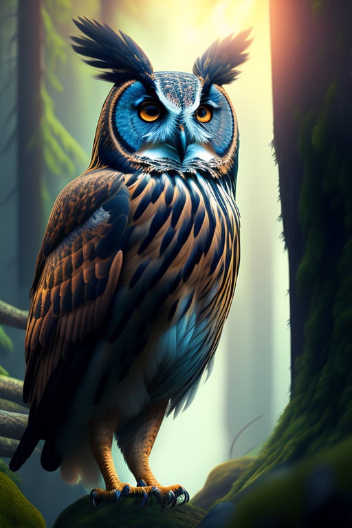 Owls With Blue Eyes