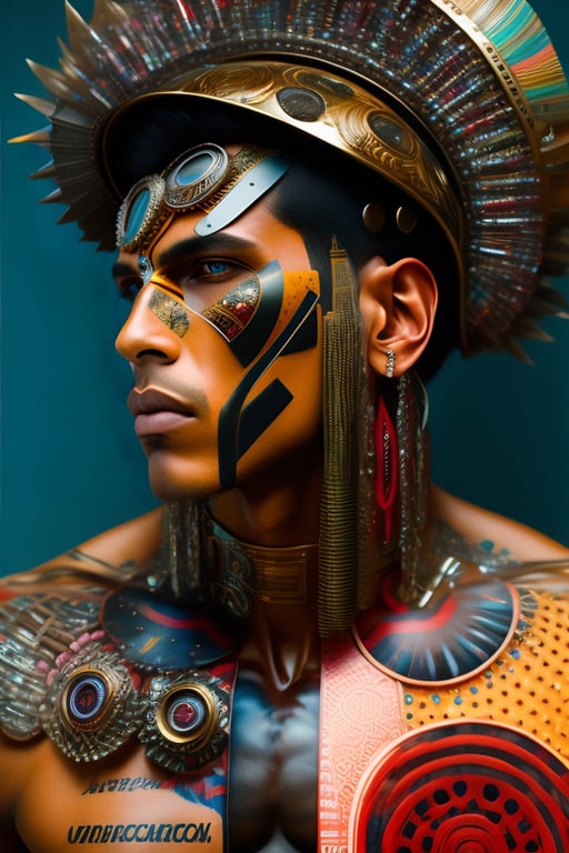 Aztec Warrior Face Paint