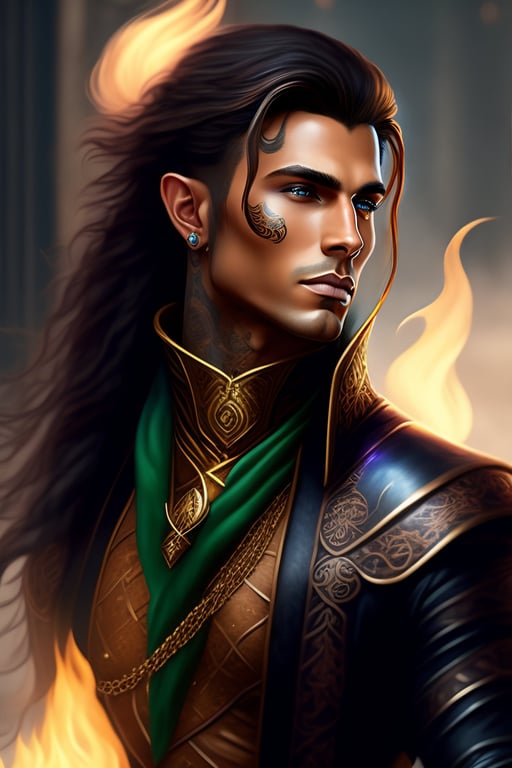 Male Elf Warrior With Tattoos