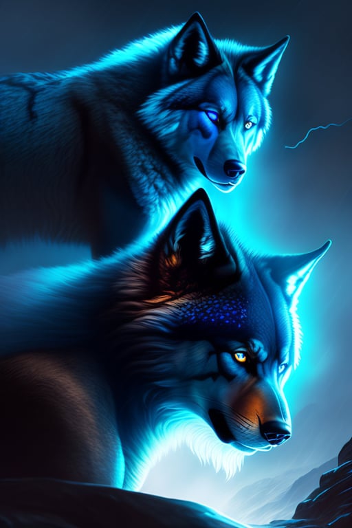 Anime Wolf With Blue Eyes