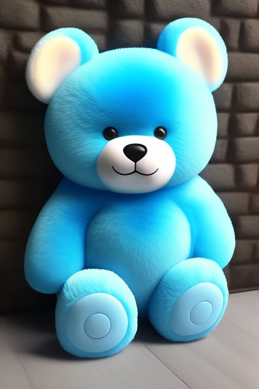 Cute Blue Teddy Bear Wallpaper