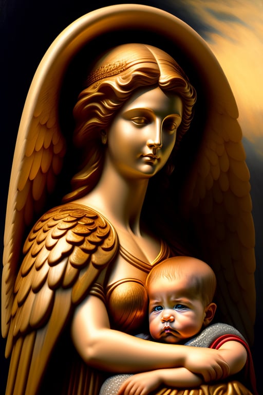 Realistic Guardian Angel Drawing