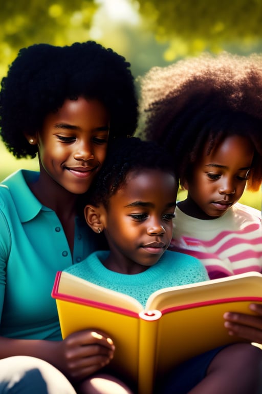 Black Children Reading Books