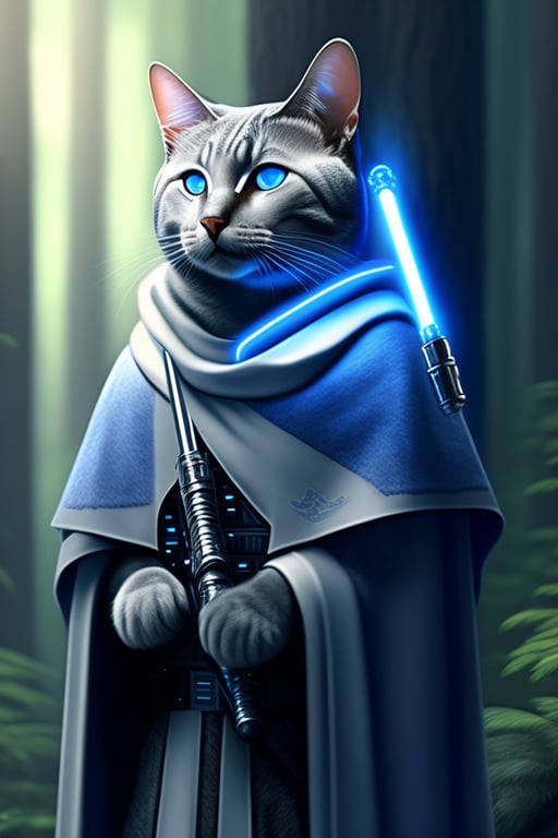 Cats Fighting With Lightsabers