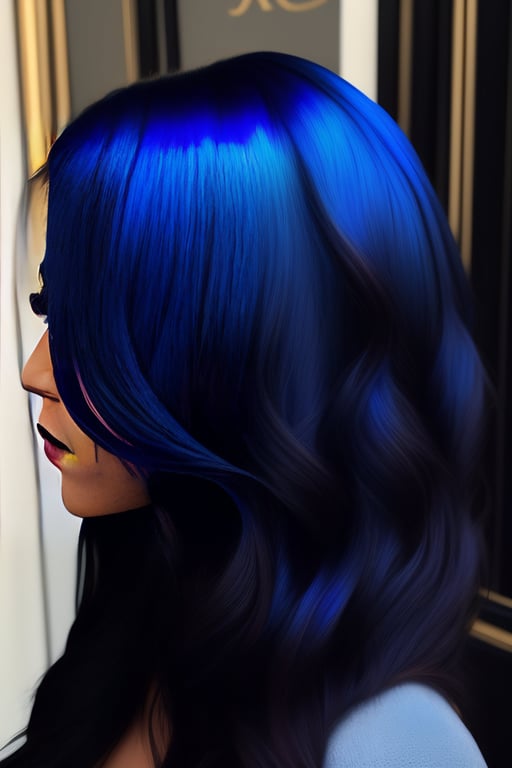 Dark Electric Blue Hair