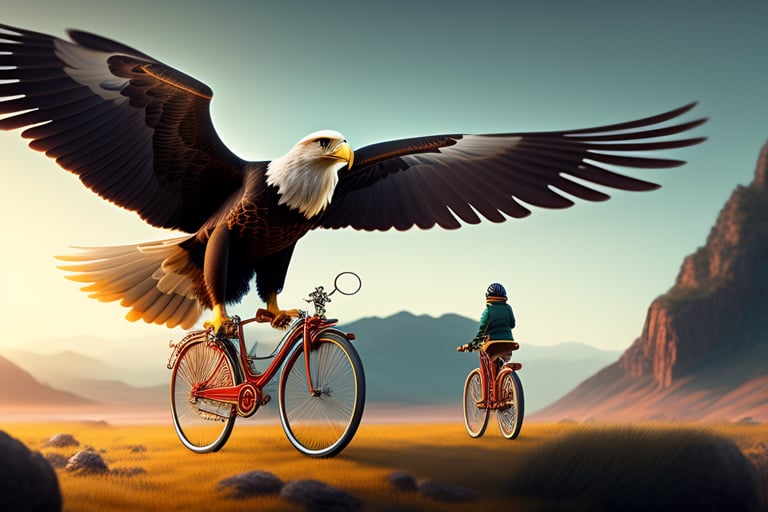 Lexica - an eagle riding