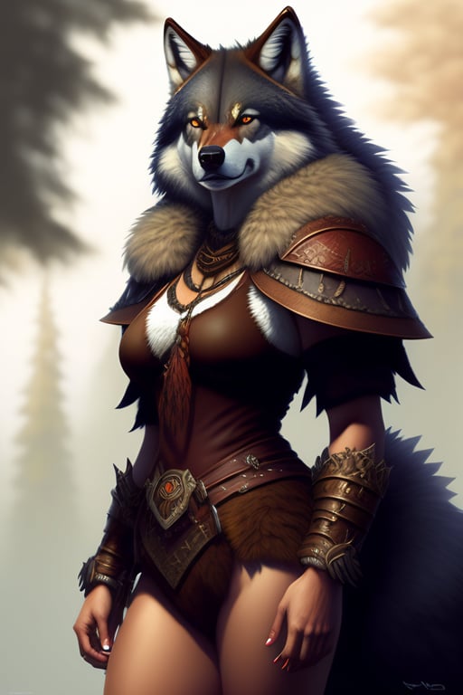 Hot Anthro Wolf Girl