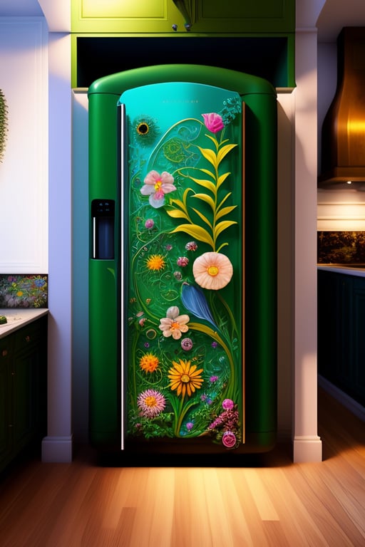 Lexica - refrigerator full of flowers