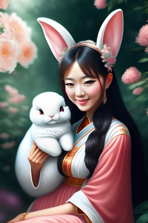 Lexica - beautiful rabbit woman