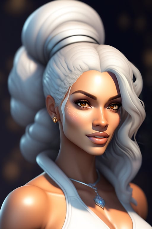 Lexica - curled silver hair