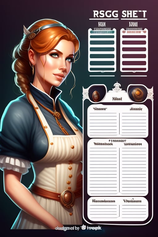 Lexica - character reference sheet