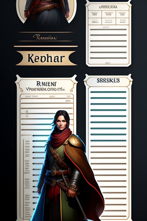 Lexica - character reference sheet