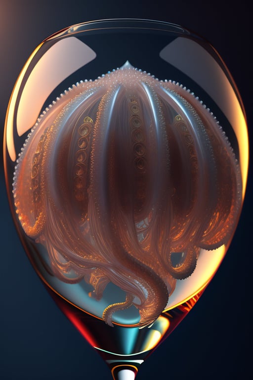 Lexica - vann gogh style paint of a brain with tentacles