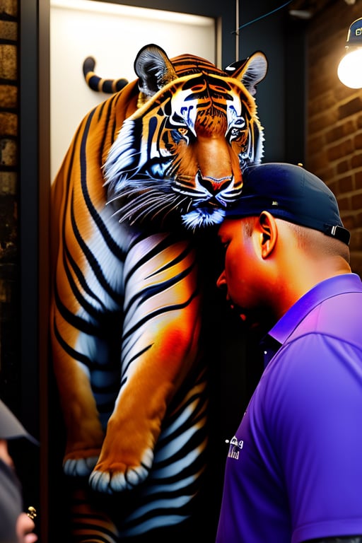 Lexica - tiger getting a tattoo