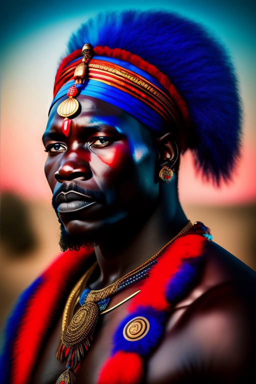 African Tribal Man Profile