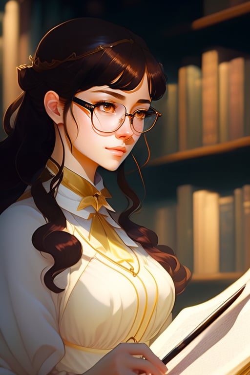 Anime Girl Writing In A Book