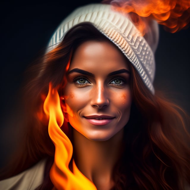 Lexica - a face on fire