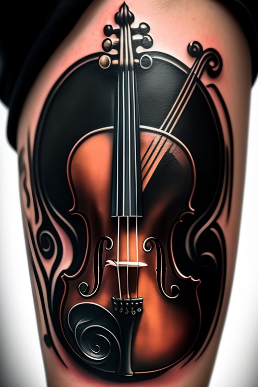 Violin Outline Tattoo