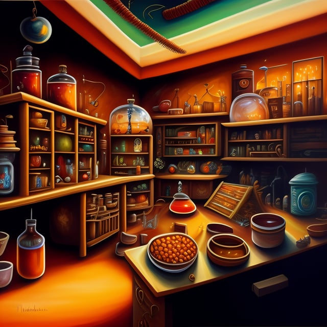 Lexica - chemical laboratory with flasks