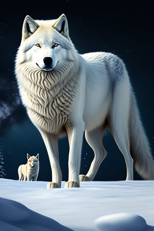Pure White Wolf With Wings