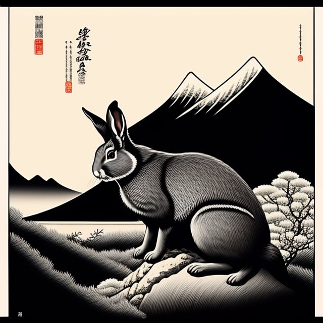 Japanese Rabbit Print