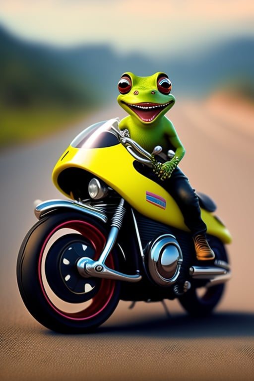 Kermit The Frog Driving Motorcycle