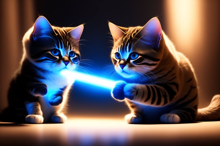 Cats With Lightsabers Wallpaper