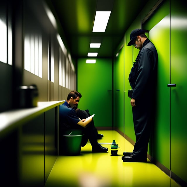 Lexica Sleeping Janitor In Janitor Closet 1970 Era Office, 60% OFF