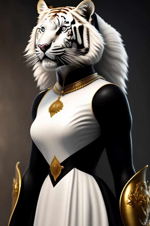 Anthropomorphic White Tiger