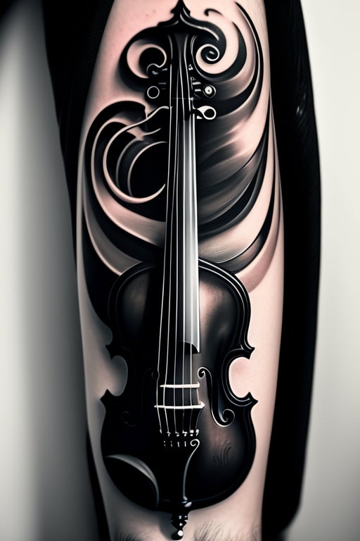 Violin Outline Tattoo