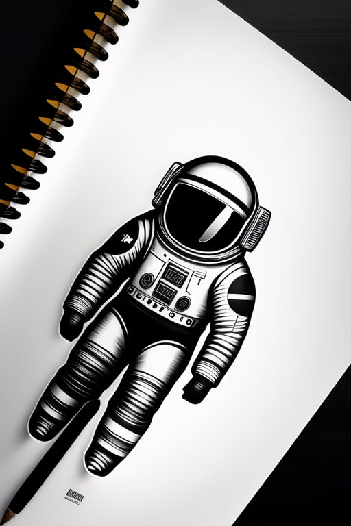 Simple Astronaut Stencil