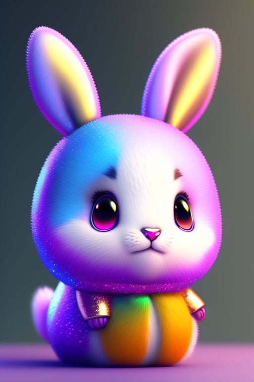 Evil Bunnies Cute Cartoon Glitter