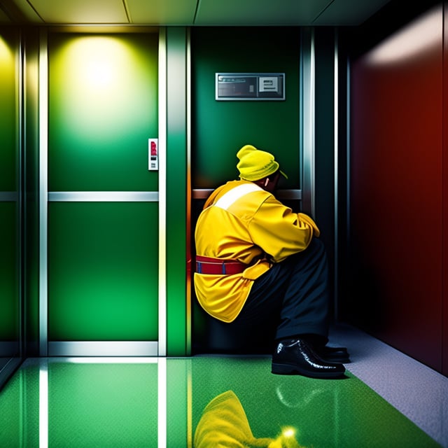 Lexica Sleeping Janitor In Janitor Closet 1970 Era Office, 60% OFF