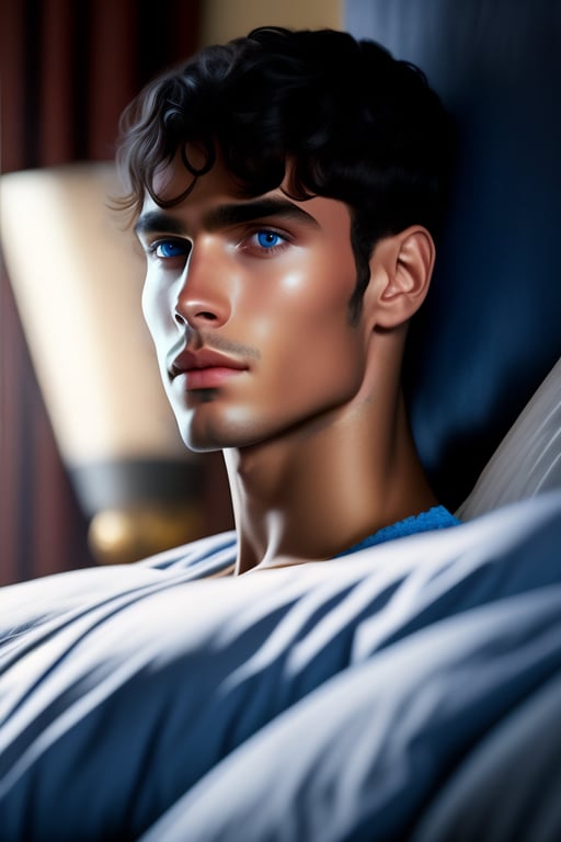 Black Hair Blue Eyes Man