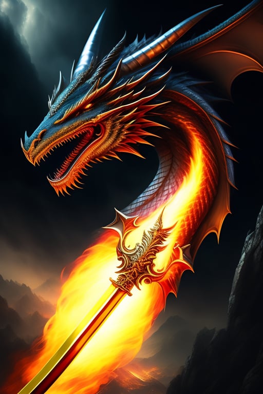 Fire Dragon Sword Wallpaper